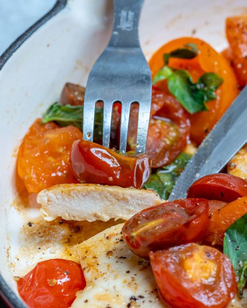 Garlic Chicken + Fresh Tomato Skillet | Clean Food Crush