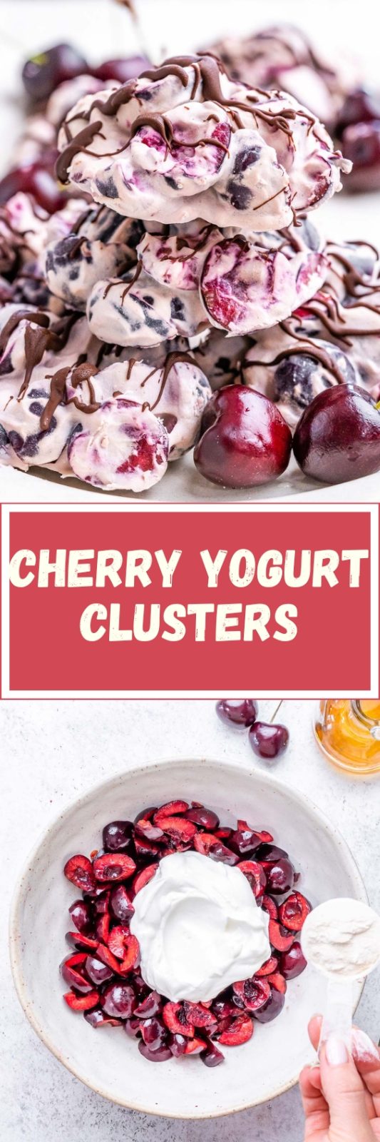 Frozen Cherry Yogurt Clusters | Clean Food Crush