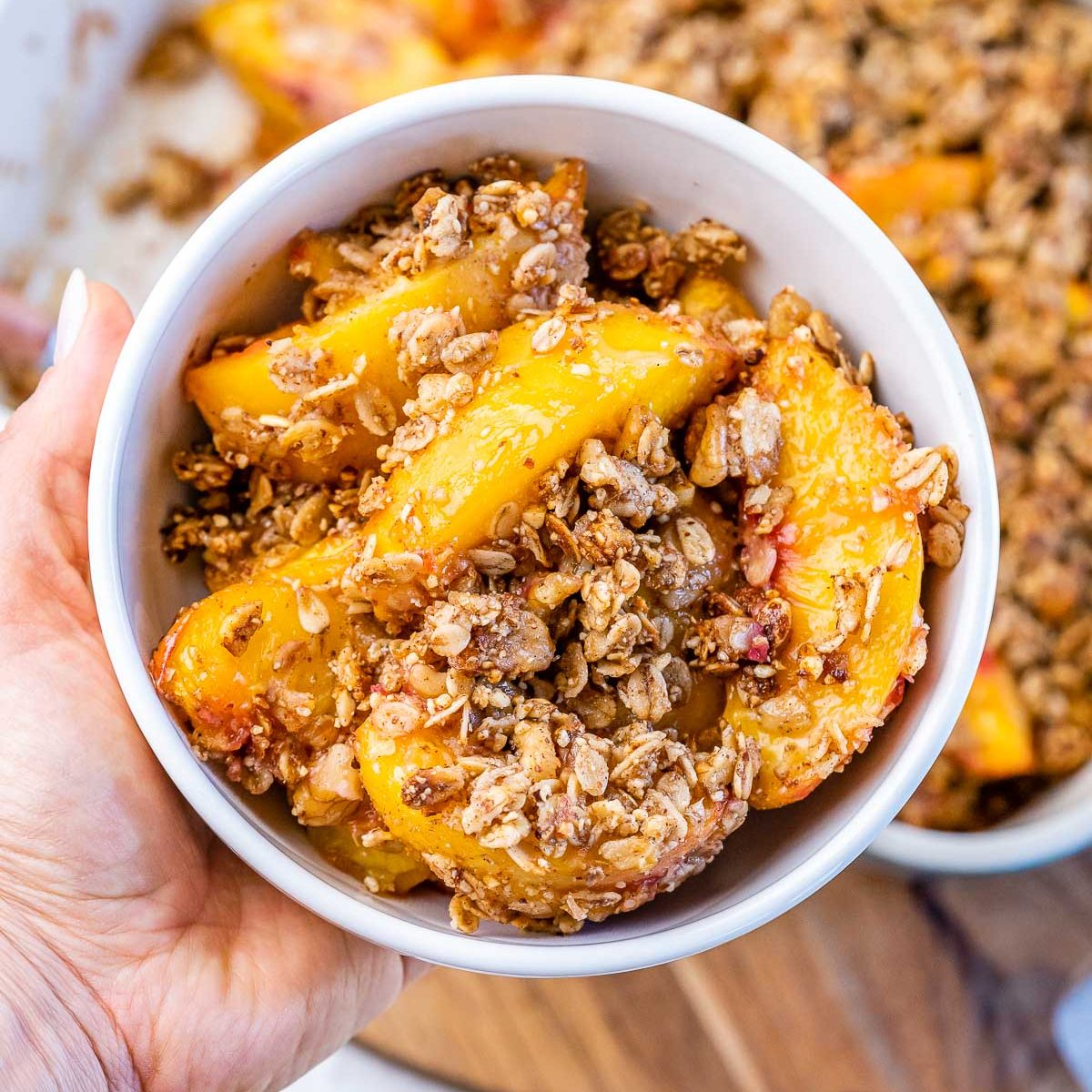 Easy Peach Crisp Recipe (with Fresh Peaches!) | Clean Food Crush