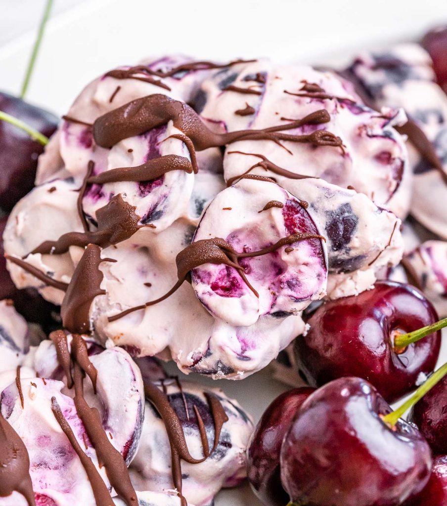 Frozen Cherry Yogurt Clusters | Clean Food Crush