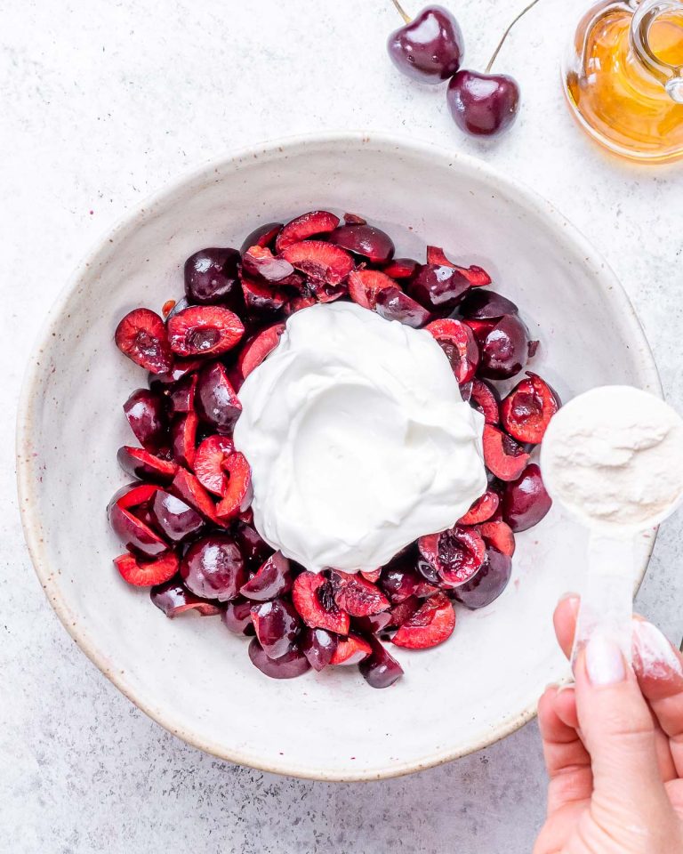 Frozen Cherry Yogurt Clusters | Clean Food Crush