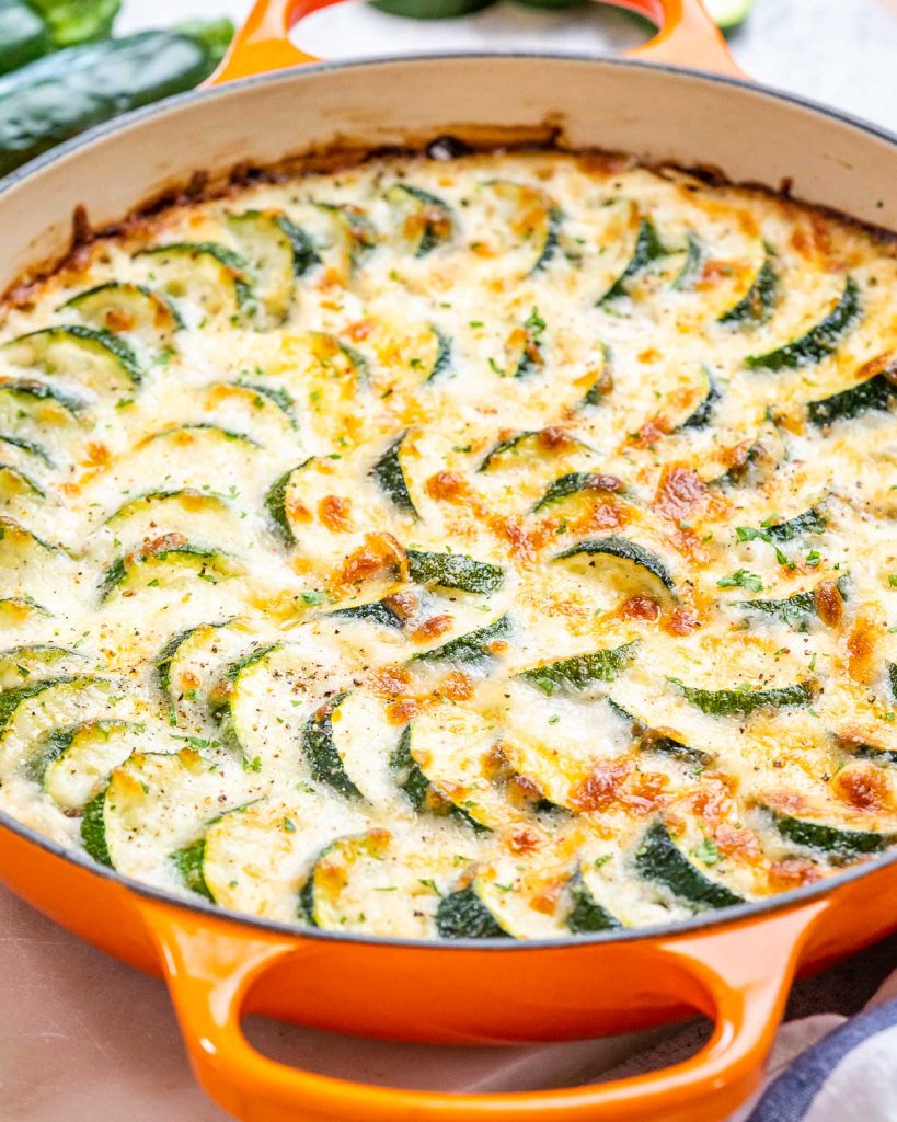 Cheesy Zucchini Au Gratin (So Creamy!) | Clean Food Crush