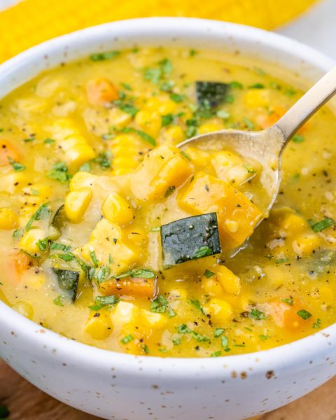Comforting Corn & Zucchini Chowder | Clean Food Crush