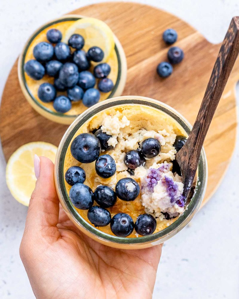 Lemon-Blueberry High Protein Cheesecake | Clean Food Crush