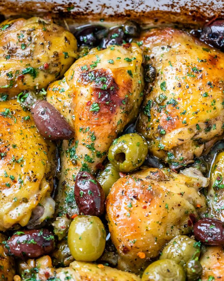Easy Baked Chicken with Olives and Capers | Clean Food Crush
