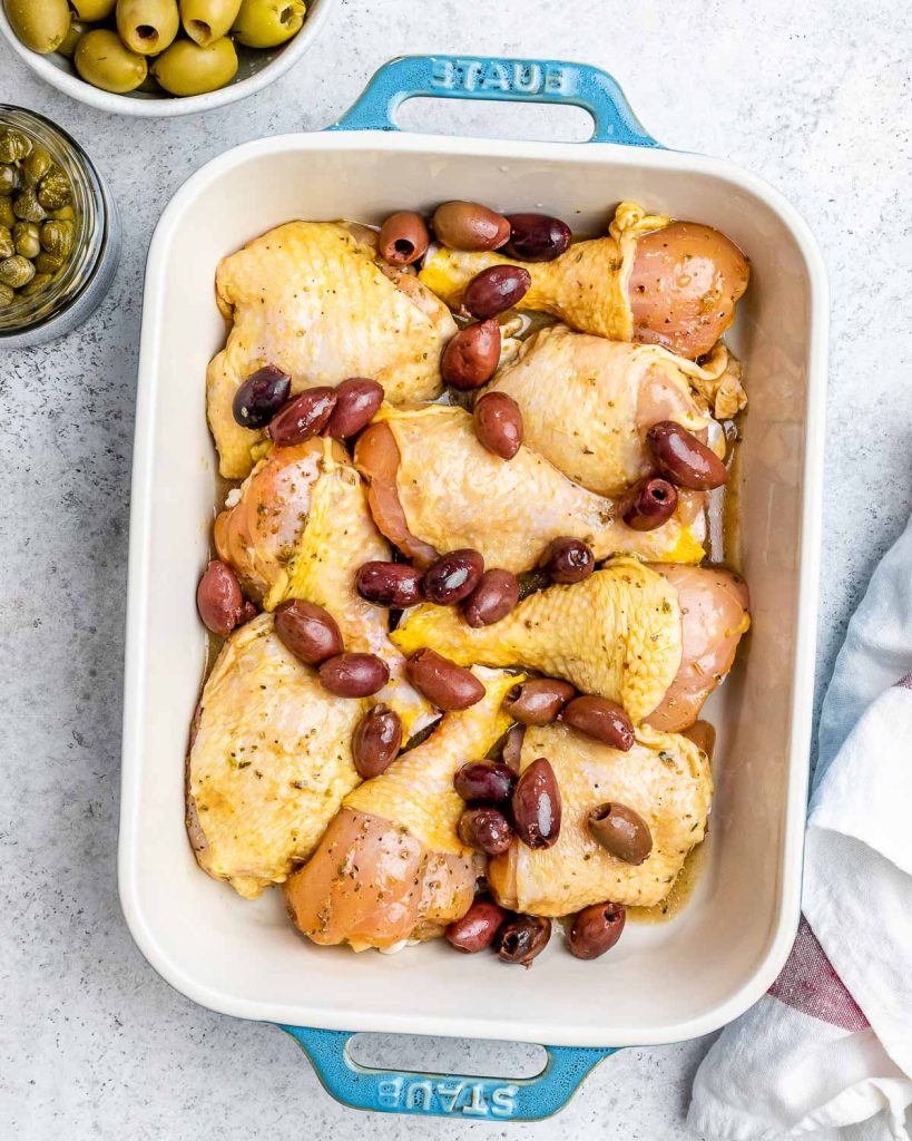 Easy Baked Chicken with Olives and Capers | Clean Food Crush