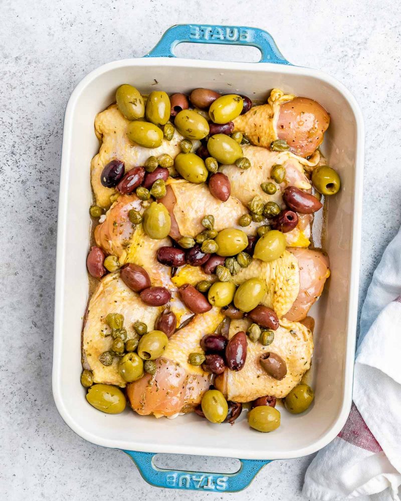 Easy Baked Chicken with Olives and Capers | Clean Food Crush