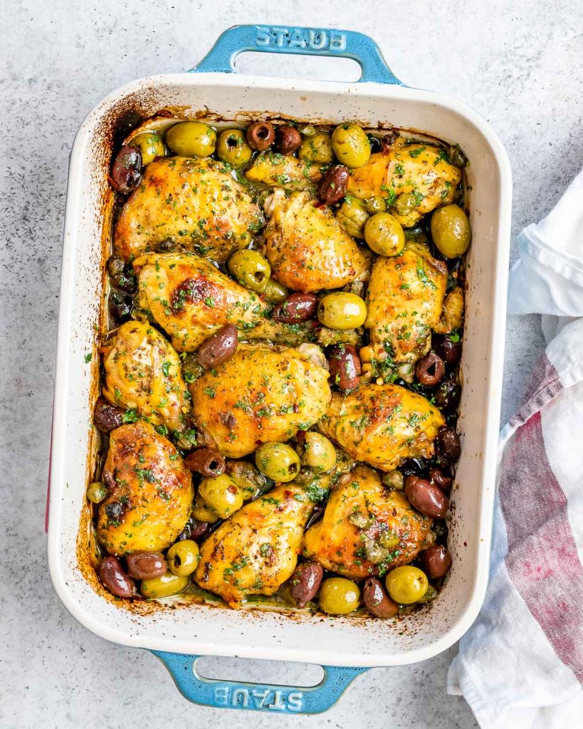 Easy Baked Chicken with Olives and Capers | Clean Food Crush