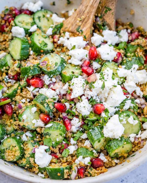 Toasted Quinoa Cucumber Salad | Clean Food Crush