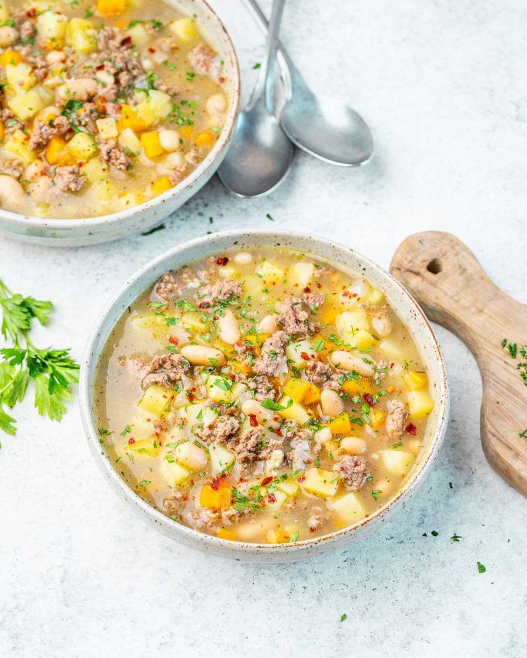 Creamy Beef & White Bean Soup | Clean Food Crush