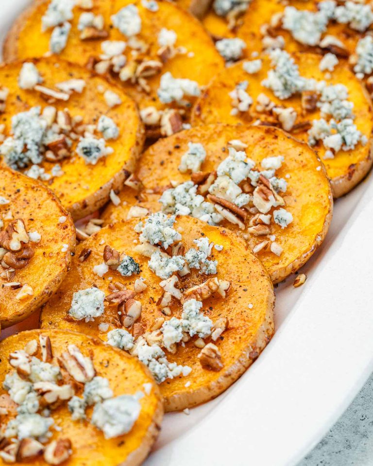 Easy Roasted Butternut Squash Slices with a Honey Drizzle | Clean Food ...