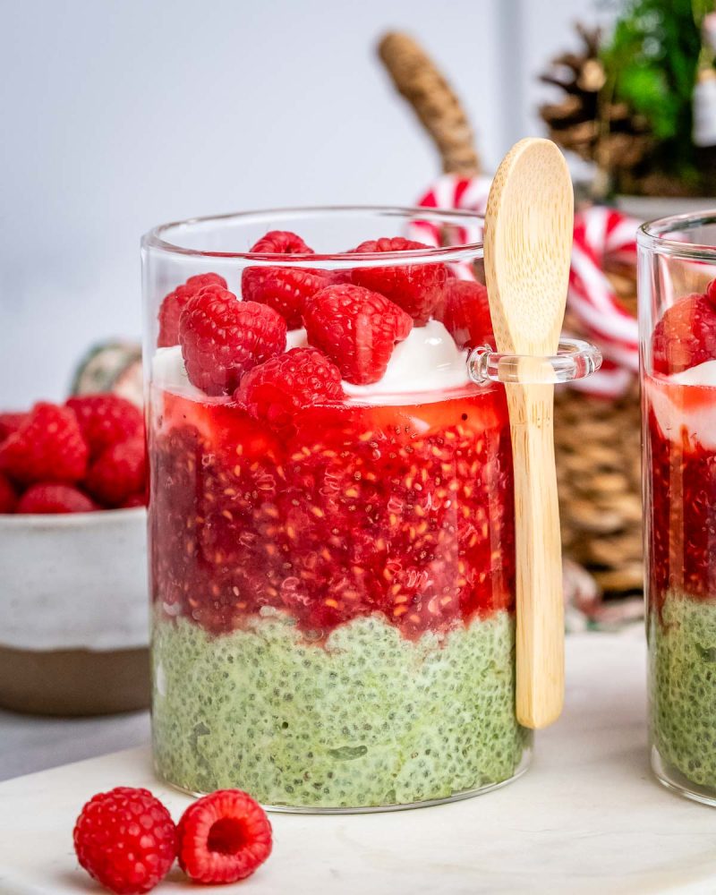 Raspberry Matcha Chia Pudding | Clean Food Crush