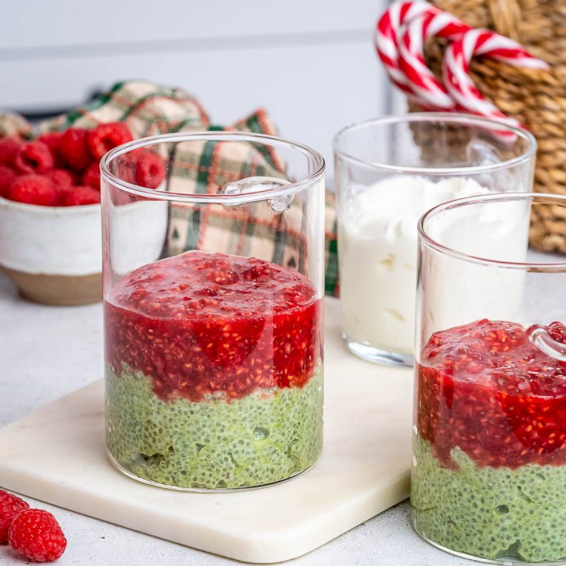 Raspberry Matcha Chia Pudding | Clean Food Crush