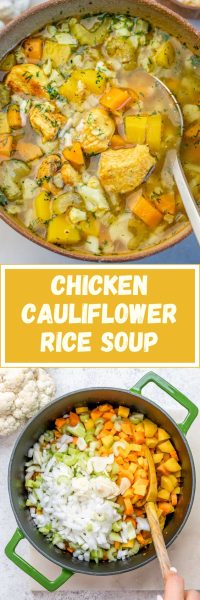 Chicken Cauliflower Rice Soup | Clean Food Crush