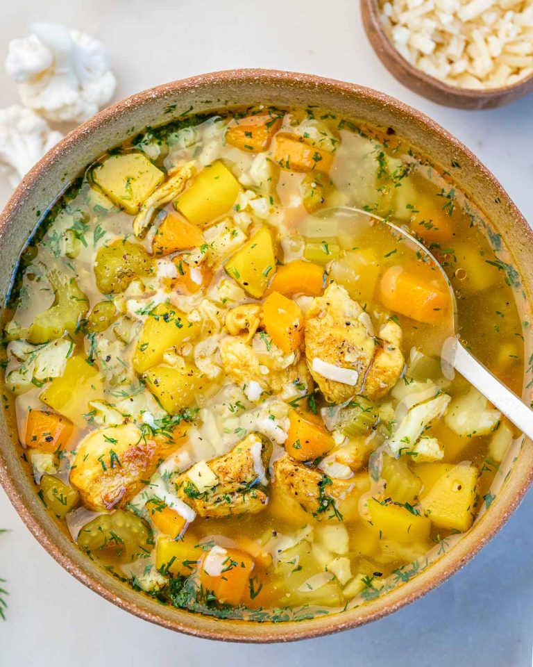 Chicken Cauliflower Rice Soup | Clean Food Crush