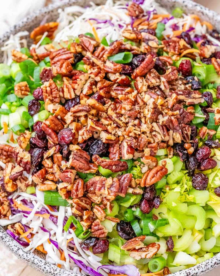 Cranberry Coleslaw with Toasted Pecans | Clean Food Crush