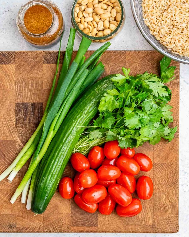 Crispy Brown Rice Chicken Salad | Clean Food Crush