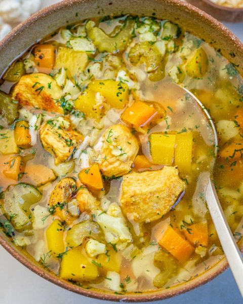 Chicken Cauliflower Rice Soup | Clean Food Crush