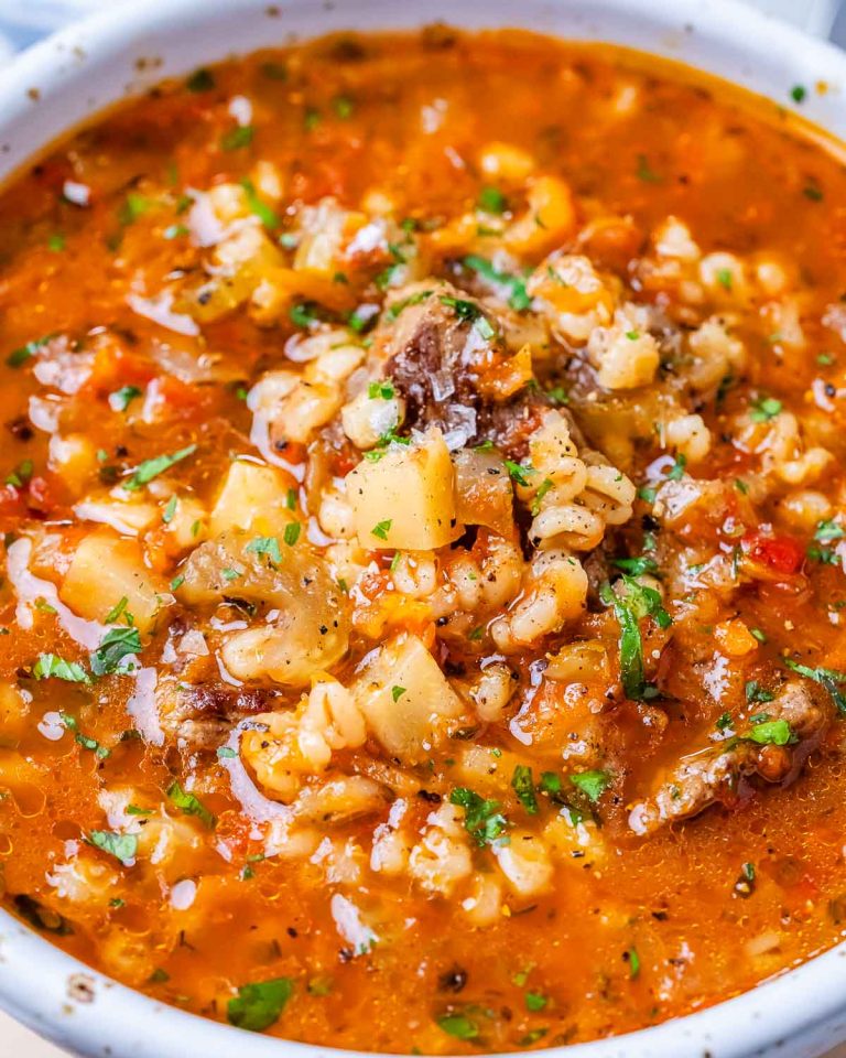 Hearty Stove-Top Beef & Barley Soup | Clean Food Crush