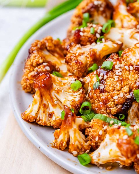 Spicy Maple Roasted Cauliflower | Clean Food Crush