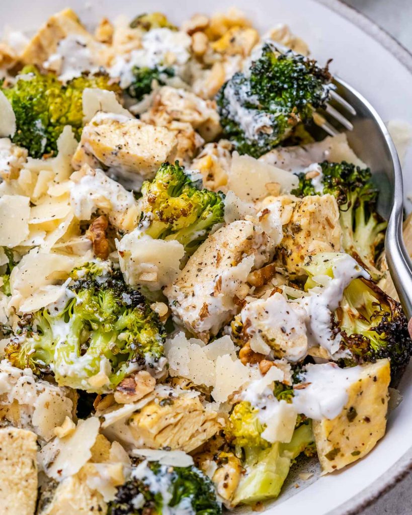 Roasted Broccoli Caesar Salad | Clean Food Crush