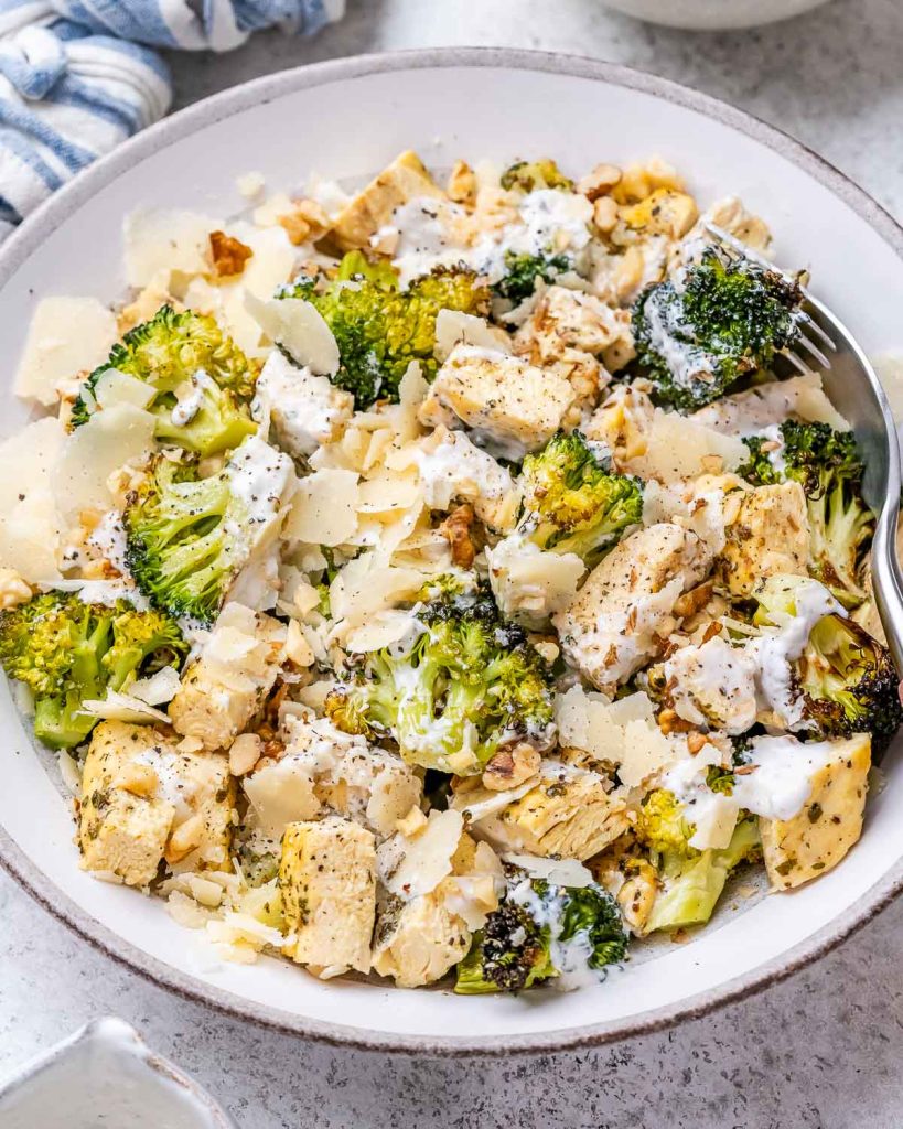 Roasted Broccoli Caesar Salad | Clean Food Crush