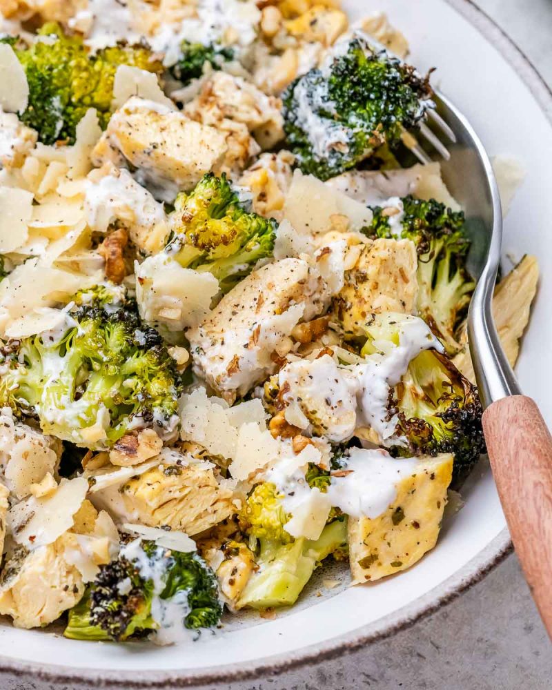 Roasted Broccoli Caesar Salad | Clean Food Crush