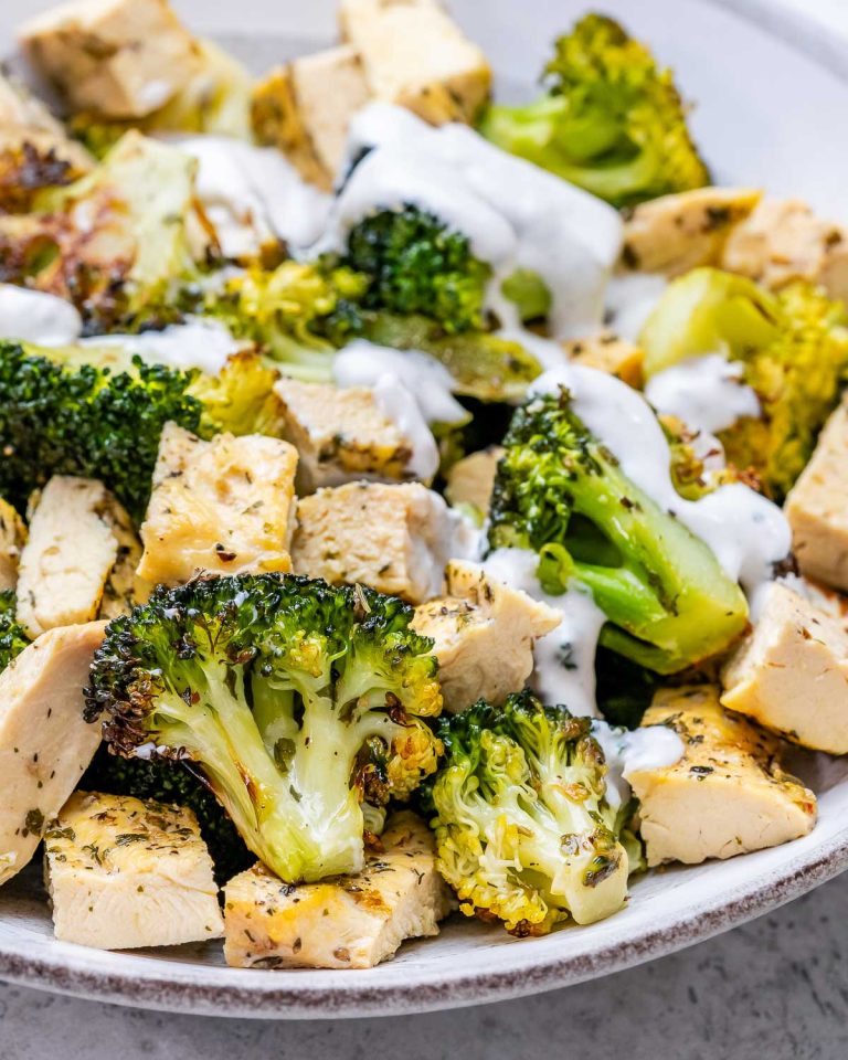 Roasted Broccoli Caesar Salad | Clean Food Crush