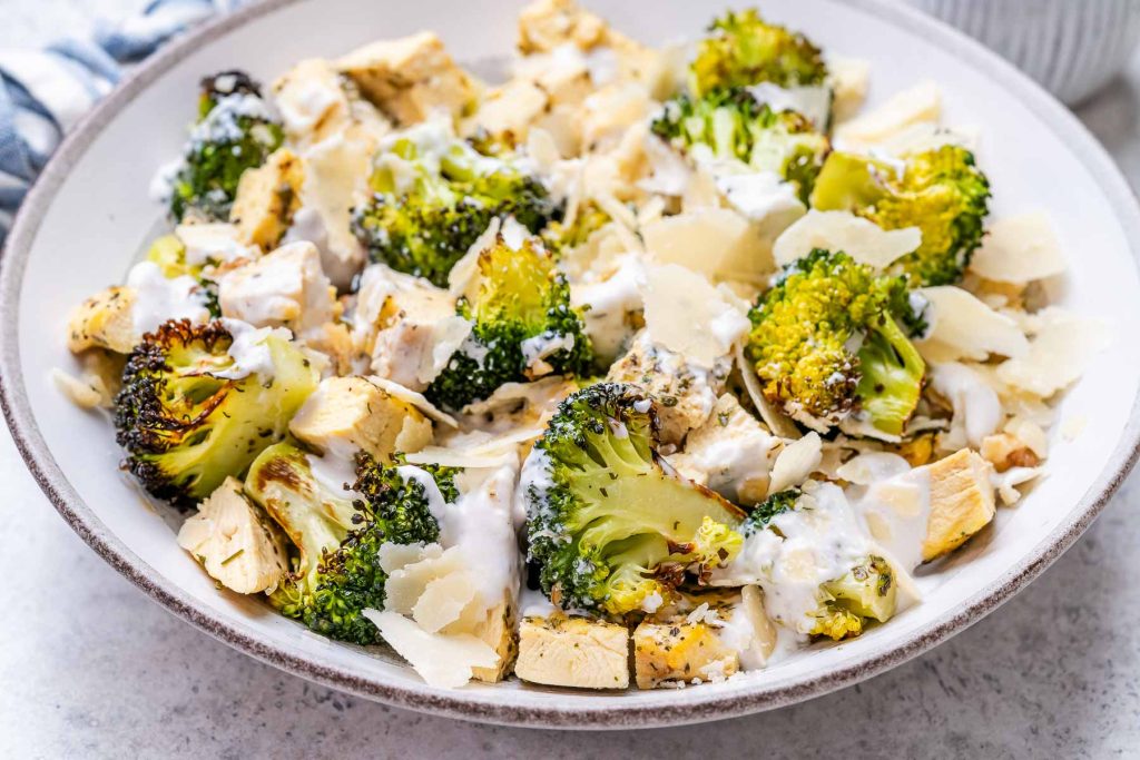Roasted Broccoli Caesar Salad | Clean Food Crush
