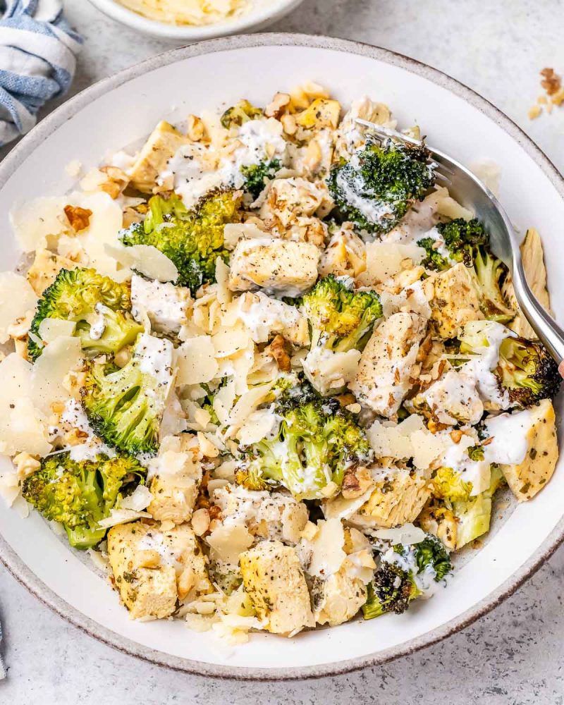 Roasted Broccoli Caesar Salad | Clean Food Crush