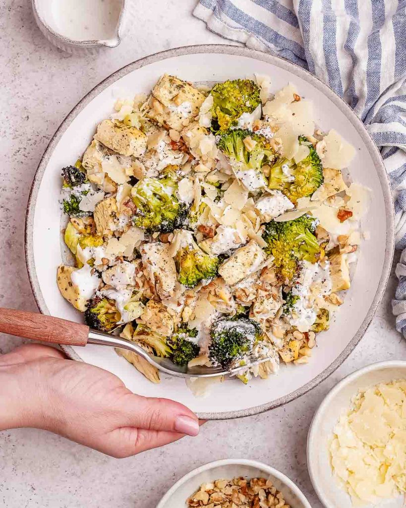 Roasted Broccoli Caesar Salad | Clean Food Crush