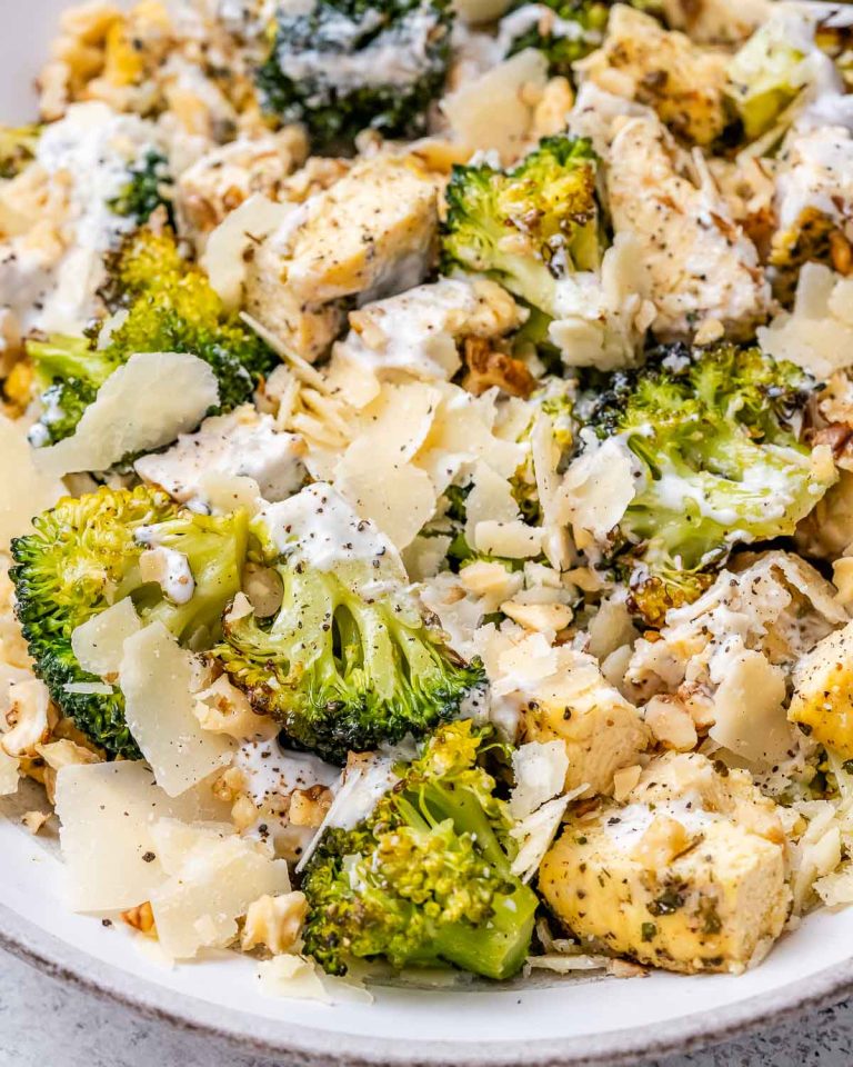 Roasted Broccoli Caesar Salad | Clean Food Crush