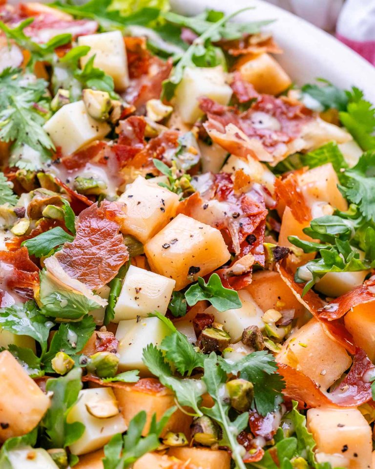 Refreshing Melon + Crispy Prosciutto Salad | Clean Food Crush