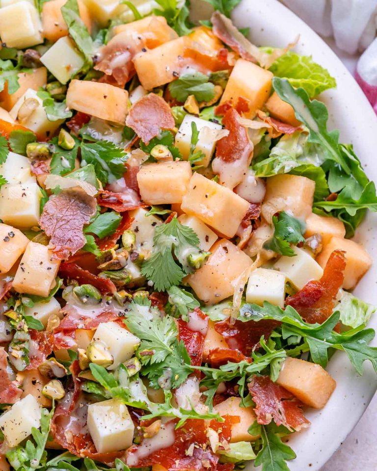 Refreshing Melon + Crispy Prosciutto Salad | Clean Food Crush