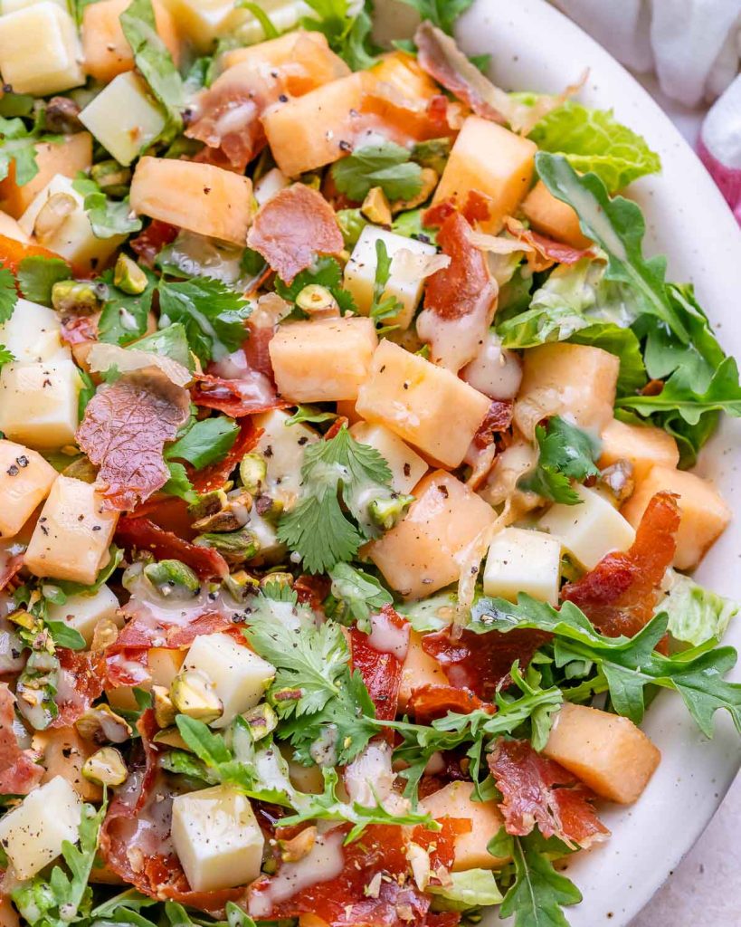 Refreshing Melon + Crispy Prosciutto Salad | Clean Food Crush