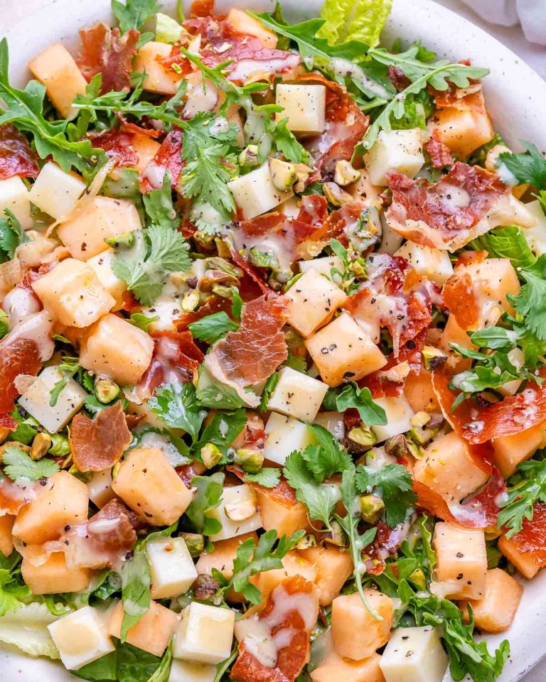 Refreshing Melon + Crispy Prosciutto Salad | Clean Food Crush
