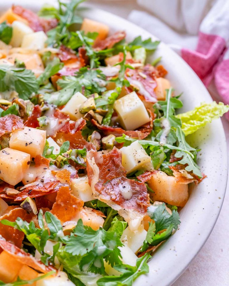 Refreshing Melon + Crispy Prosciutto Salad | Clean Food Crush