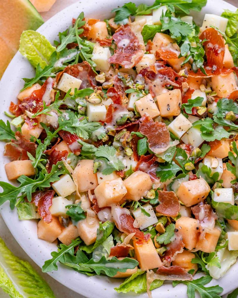 Refreshing Melon + Crispy Prosciutto Salad | Clean Food Crush