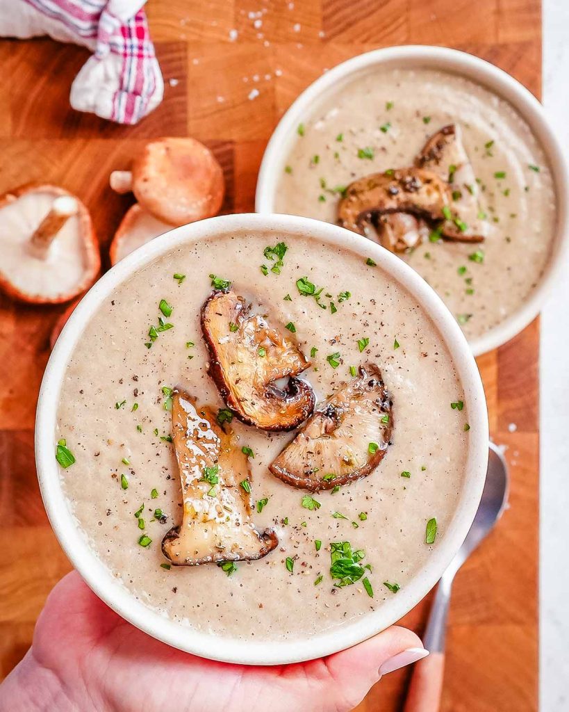 Easy Cream of Mushroom Soup (High Protein + Fiber) | Clean Food Crush
