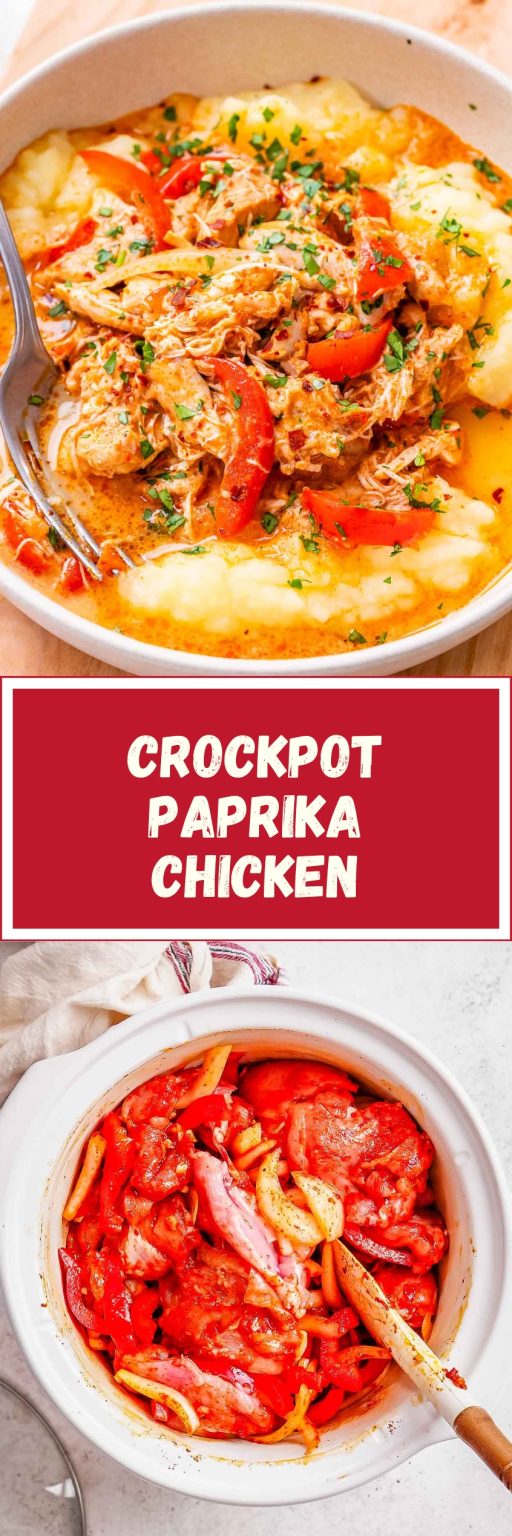 Easy Chicken Paprika Cooked in the Slow Cooker | Clean Food Crush